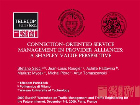 Ppt Connection Oriented Service Management In Provider Alliances A Shapley Value Perspective