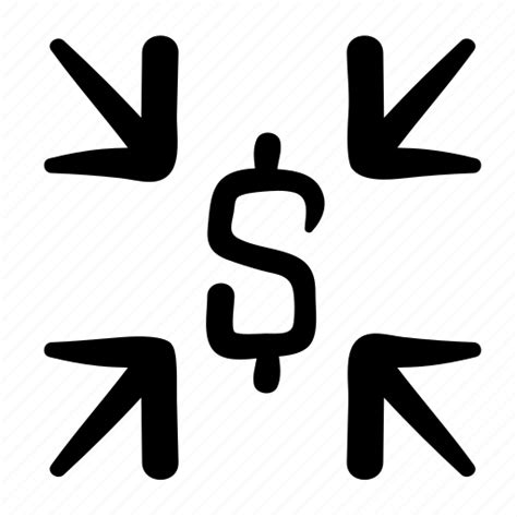 Business Decrease Money Dollar Doodle Down Finance Low Icon