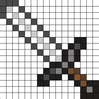 Minecraft Iron Sword Pixel Art