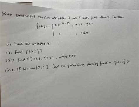 Solved Given Continuous Random Variables X And Y