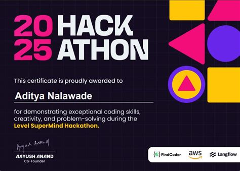 Aditya Nalawade On Linkedin Levelsupermind Hackathonwinners Ai Innovation Techforgood