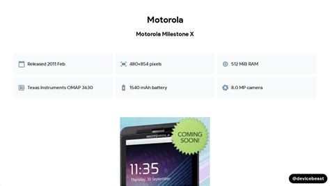 Motorola Milestone X Full Device Specifications Devicebeast Com