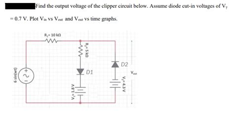 Solved Find The Output Voltage Of The Clipper Circuit Below Chegg