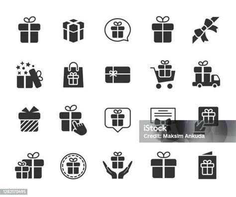 선물 플랫 아이콘의 벡터 세트입니다 상자 활 놀라움 인증서 기프트 카드 등의 아이콘이 들어 있습니다 픽셀 완벽 선물 상자에 대한 스톡 벡터 아트 및 기타 이미지 Istock