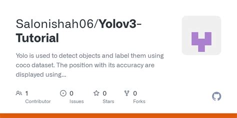 Github Salonishah06yolov3 Tutorial Yolo Is Used To Detect Objects