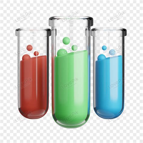 교육 학습 지식 학교 및 수업 디자인에 유용한 3d 렌더링 테스트 튜브 격리 Png 일러스트 무료 다운로드 Lovepik
