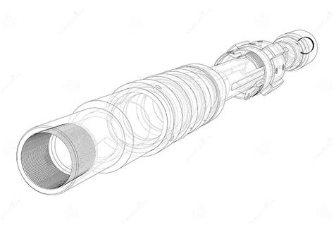 Outline Drawing Or Sketch Of Cylindrical Device Stock Illustration Illustration Of Design