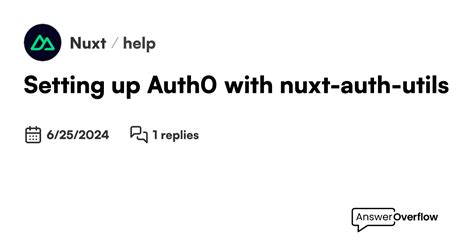 Setting Up Auth0 With Nuxt Auth Utils Nuxt