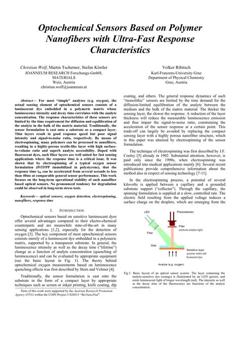 Pdf Optochemical Sensors Based On Polymer Nanofibers With Ultra Fast Response Characteristics