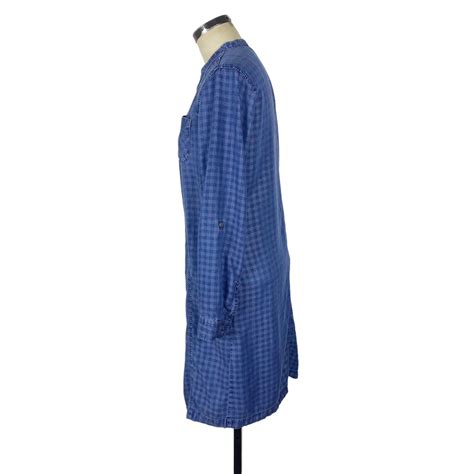 J Jill Denim Gingham Check Chambray Shirt Dress Small Gem