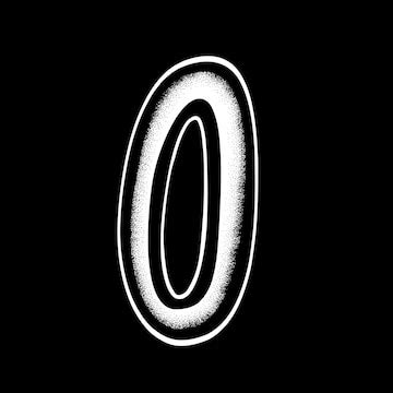 Premium Vector Number Zero Art Illustration Hand Drawn Black And