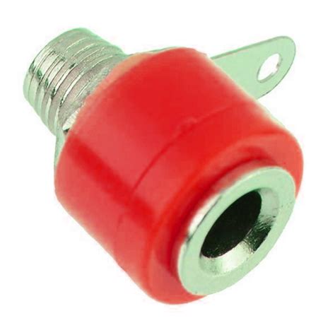 Insulated Test Socket 4mm Panel Mount Red 6 Amp Railwayscenics