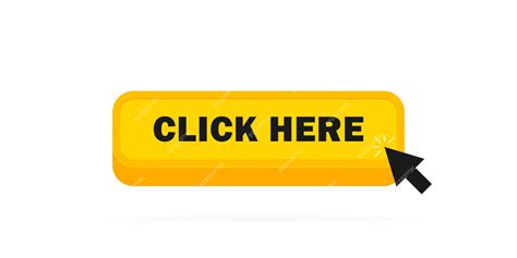 Premium Vector Click Here Button With Arrow Pointer Clicking Modern Colorful 3d Button For Web