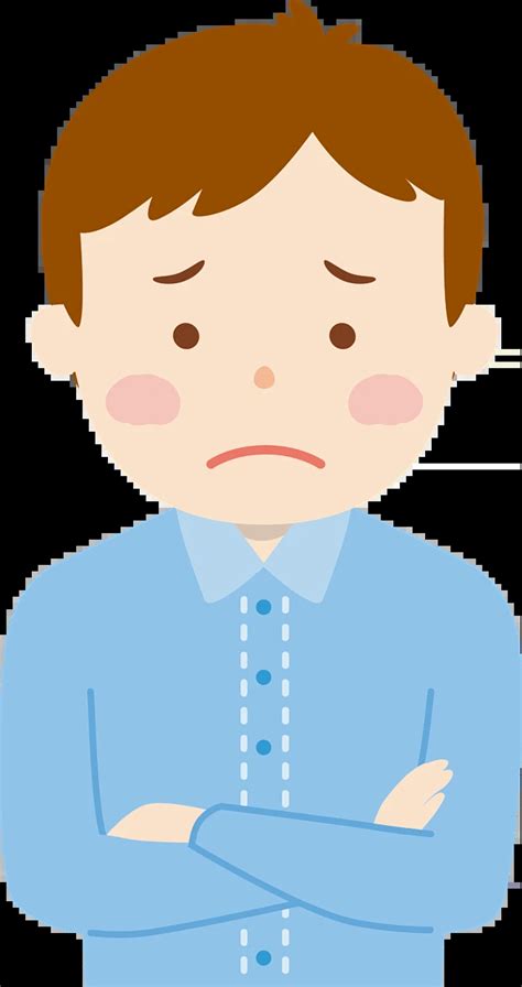 烦恼的卡通男人人物插画 花瓣网