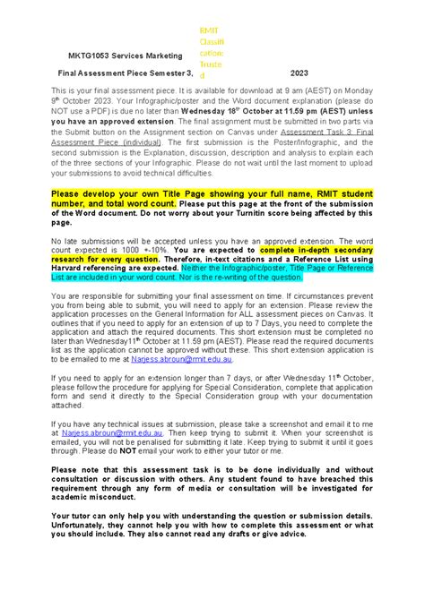 Mktg1268 Fap Sem 3 2023 V Classifi Cation Truste D Mktg1053 Services Marketing Final