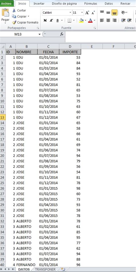 Transponer Datos Personalizados En Excel Excel Signum