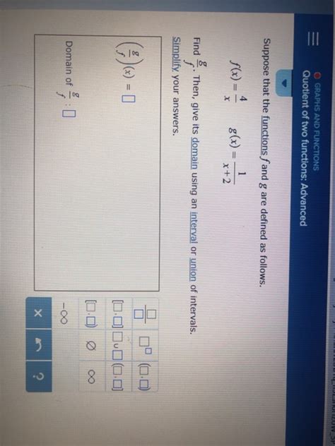 Solved Graphs And Functions Quotient Of Two Functions