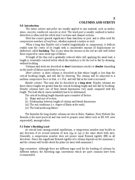 Understanding The Critical Buckling Loads Of Columns And Struts Based On Their End Conditions