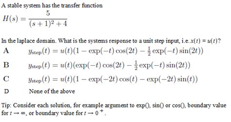 Solved A Stable System Has The Transfer Function H S Chegg