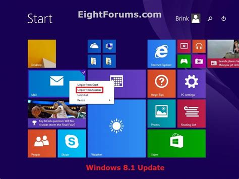Taskbar Pin Or Unpin Apps In Windows 8 Windows 8 Help Forums
