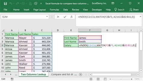 Excel Formula To Compare Two Columns And Return A Value 5 Examples