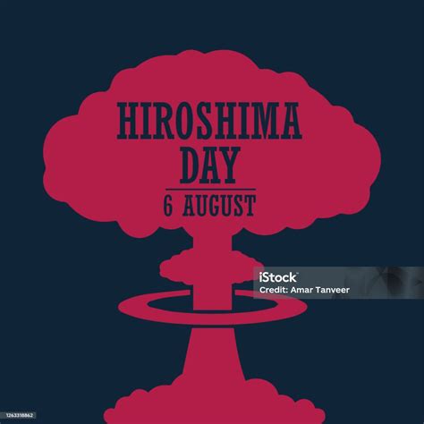 히로시마의 날 8월 6일 붉은 색 핵폭탄 폭발 포스터 일러스트 벡터 히로시마 평화 기념관에 대한 스톡 벡터 아트 및 기타 이미지 히로시마 평화 기념관 포스터 폭탄