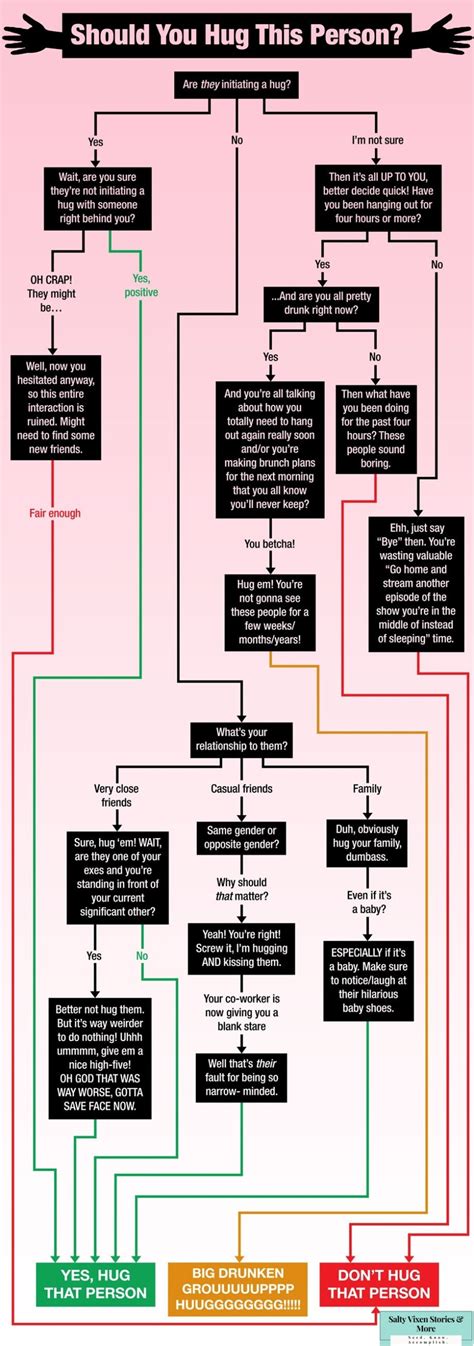 Flowchart Should You Hug This Person Humor Salty Vixen Official