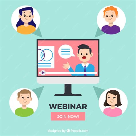 크리 에이 티브 플랫 웹 세미나 배경 무료 벡터