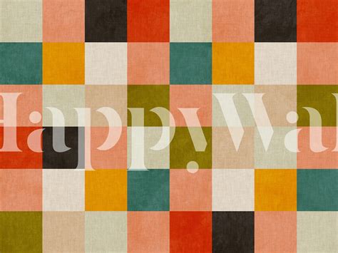 Colorful Mid Century Checkerboard Wallpaper
