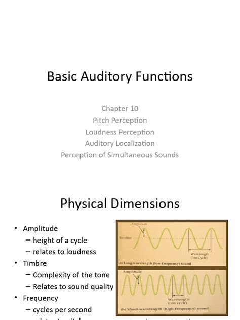 Perception Ch 10 Basic Auditory Functions Pdf Pitch Music Sound