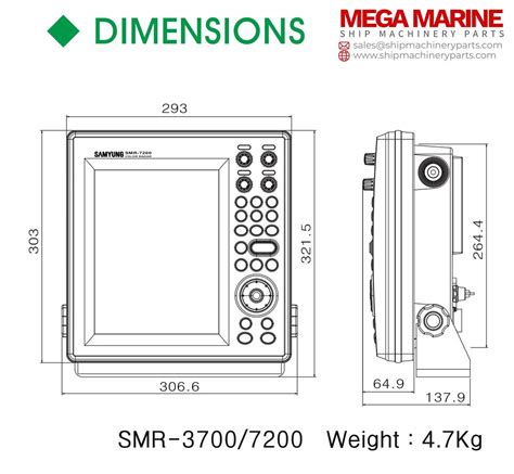 Worldwide Shipping Samyung SMR 3700 Marine Color LCD Radar
