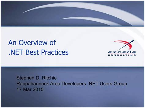 Overview Of Net Best Practices Ppt