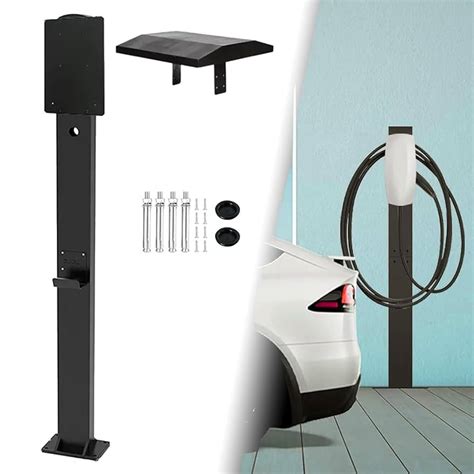 Ev Charger Mount Outdoor Ev Charger Pedestal Stand Galvanized Steel