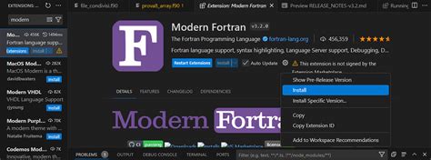 Can T Install VSCode Modern Fortran Not Signed By Marketplace
