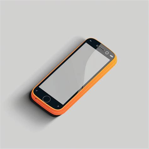 A Phone With An Orange And Orange Case Is On A Gray Surface Premium Ai Generated Image