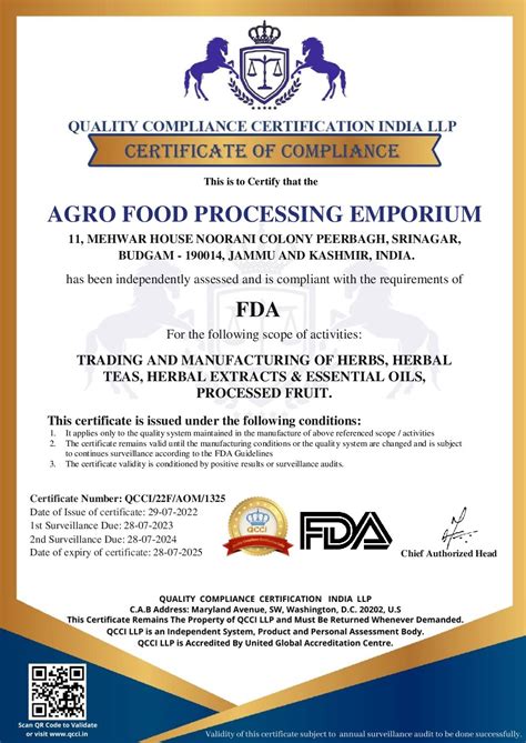 Fda Certificate Mehwerteas