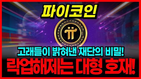 파이코인 고래들이 밝혀낸 재단의 비밀 단기로 폭등직전 락업해제는 대형 호재다 50달러 간다 Youtube