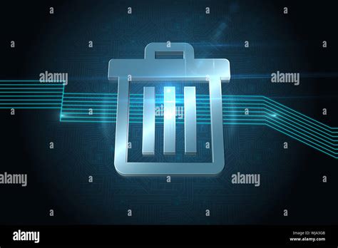 Bin Symbol On Technical Background Stock Photo Alamy