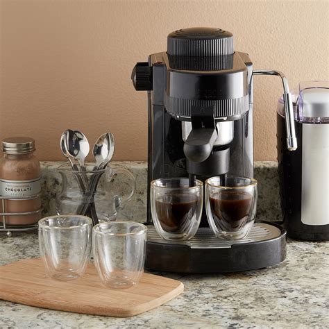 Set Of 4 Double Walled Glass Espresso Cups Italian Style Doppio Cups