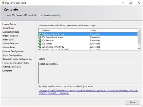 Установка Sql Server 2017