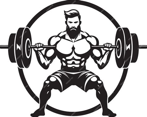 Barbell Squat Strength Bodybuilder In Motion Vector Premium Ai