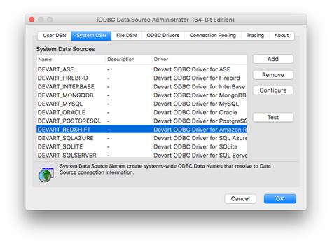 Macos Dsn Configuration Odbc Driver For Amazon Redshift