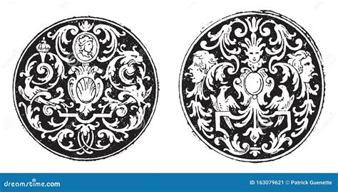 Niello Of After Daniel Marot Vintage Engraving Cartoon Vector 163079621