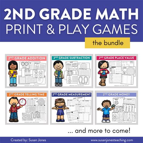 2nd Grade Math Games Print And Play Growing Bundle Worksheets Library