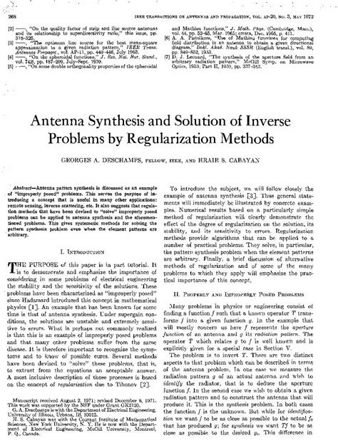 Pdf Antenna Synthesis And Solution Of Inverse Problems By