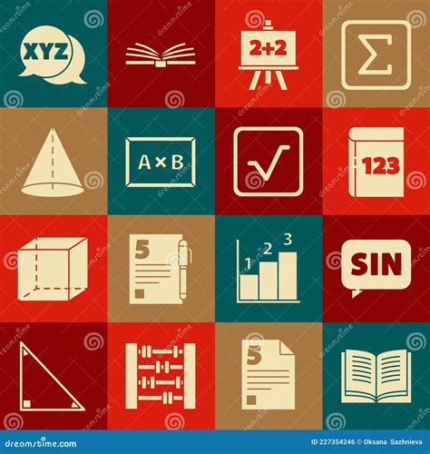 Set Open Book Mathematics Function Sine Book With Word Mathematics Chalkboard Geometric