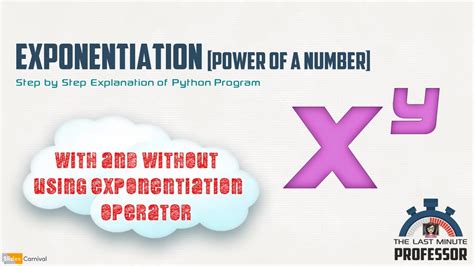 Exponentiation Power Of A Number In Python Tamil Youtube