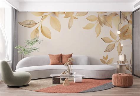 کاغذ دیواری سه بعدی طلایی