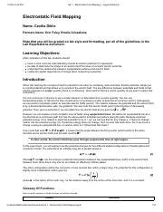 Understanding Electric Potential And Field Mapping In Lab 1 Course Hero
