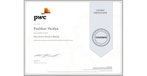 Pushkar Vaidya En Linkedin Completion Certificate For Data Driven Decision Making